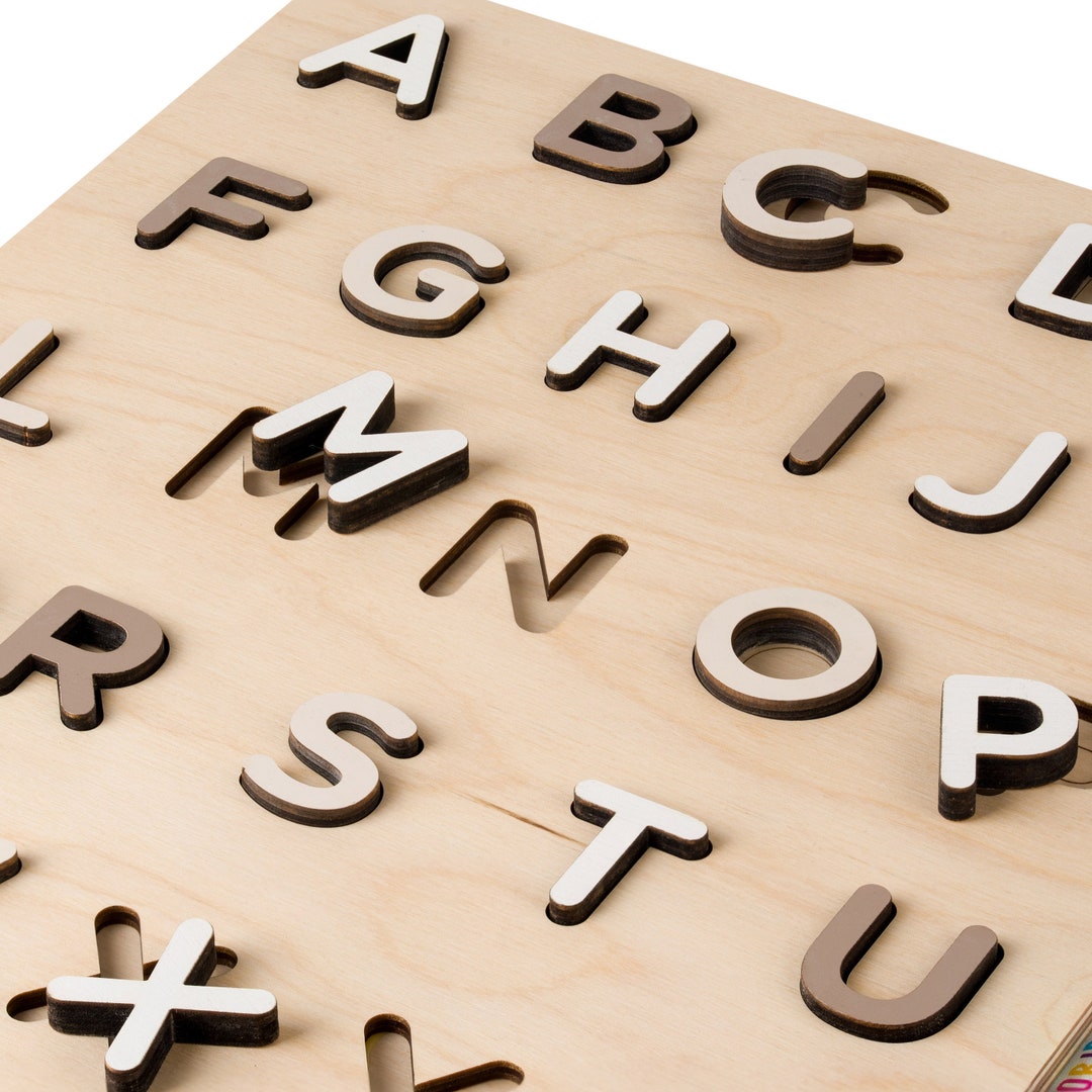 Wooden Puzzle for Kids English Alphabet Letters Educational - Etsy