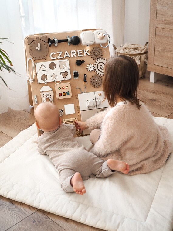 Boho Busy Board With Name Custom Busy Board Natural Busy - Etsy