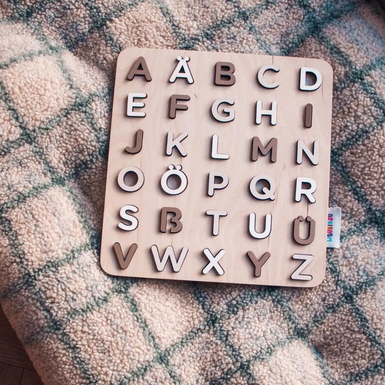 Wooden Puzzle for Kids German Alphabet Letters Educational - Etsy