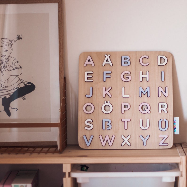 Wooden Puzzle for Kids German Alphabet Letters Educational - Etsy