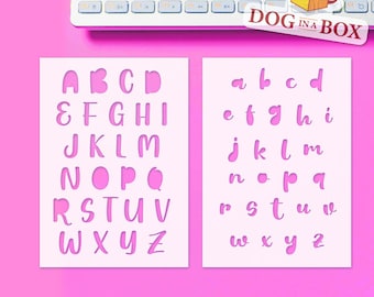 Medium Calligraphy Lowercase Alphabet and Number Stencil Booklet ABC ...