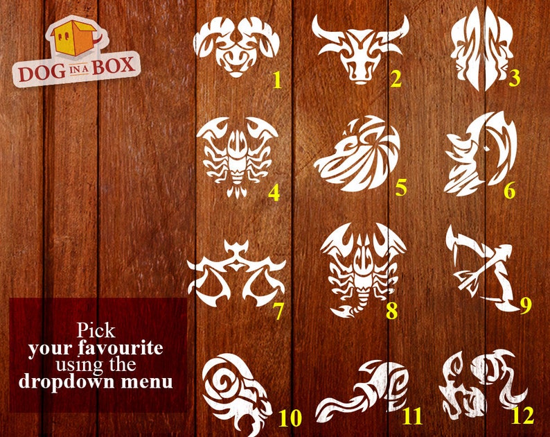 Zodiac Signs Stencils N.3 Pick Your Astrological Sign - Etsy