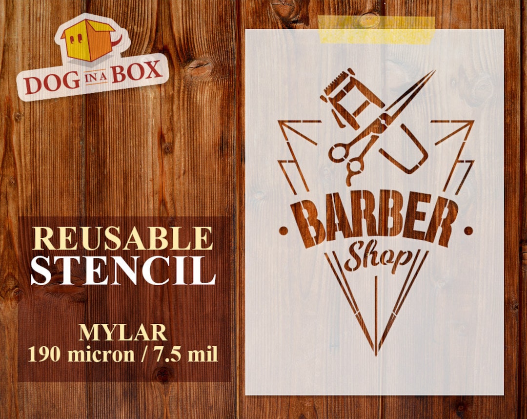 Barber Shop Stencil N.5, Barber Stencil, Haircuts Stencils, Barber ...