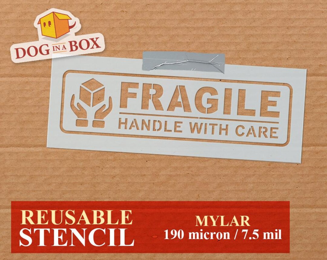 Fragile Symbol Stencil N.2: Reusable Fragile Sign Stencil for Painting ...