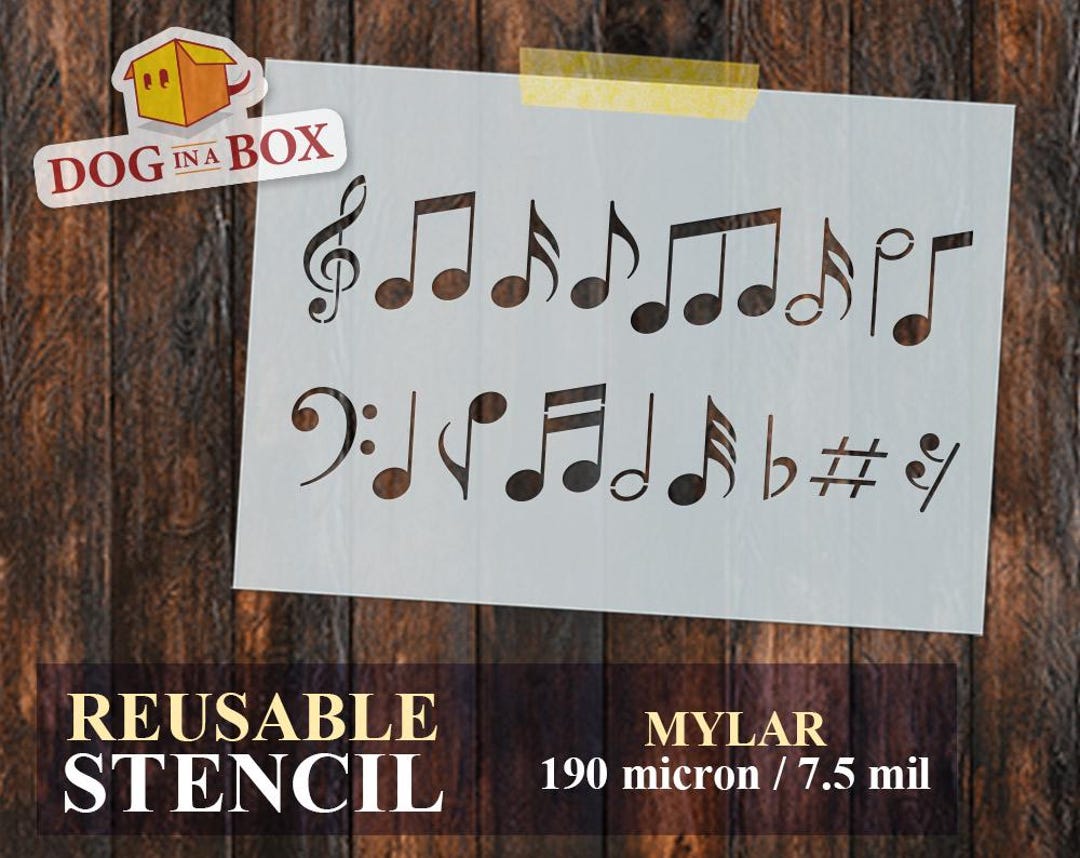 Music Notes Stencil N.2: Reusable Stencil for Painting on Wall, Wood ...