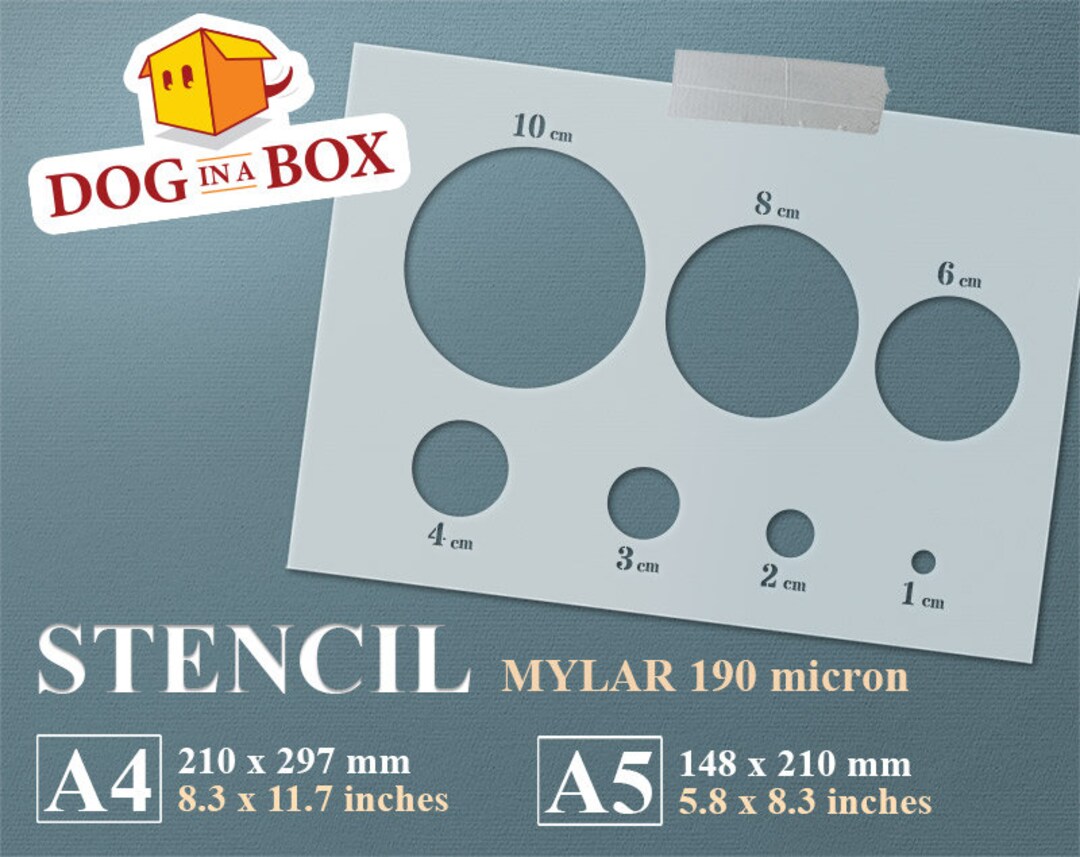 Circles Stencil - Centimeters - Reusable Rounded Stencil, Stencil for ...
