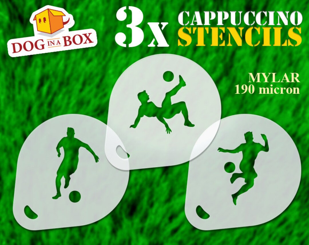 Football Stencils: Reusable Soccer Stencils for Coffee, Cookies (set of ...