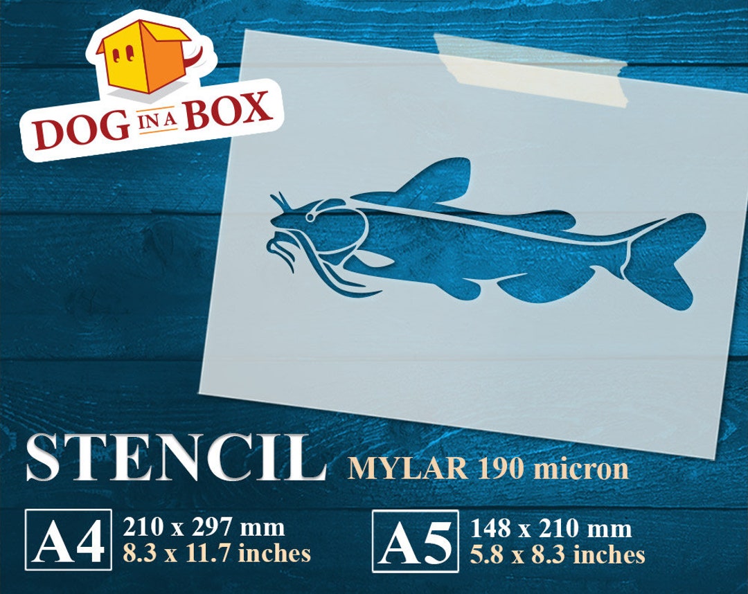 Fish Stencil N.4 - Reusable Fishing Stencil, Sea Animals Stencil ...