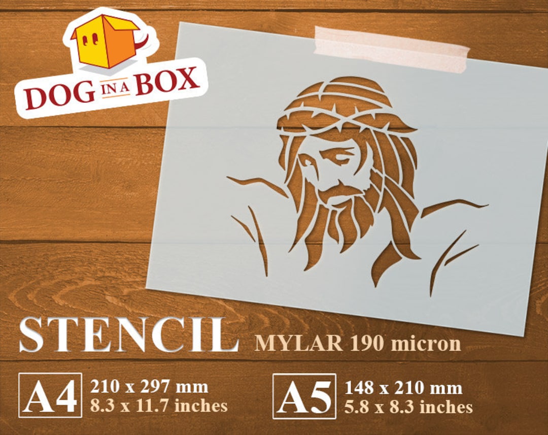 Jesus Stencil N.6 - Reusable Jesus on the Cross Stencil, Christian ...