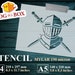 Knight Stencil N.2, Warrior Stencil, Helmet Stencil, Medieval Stencil ...