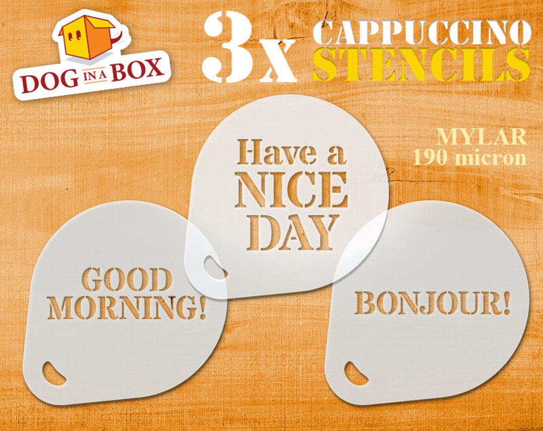 Set of 3 Coffee Stencils, Good Morning Stencil, Food Stencil ...