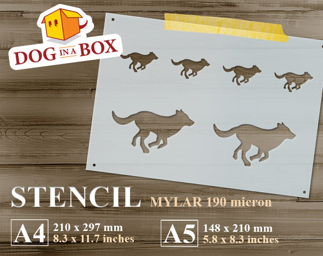 Running Dogs Stencil: Reusable Mylar Stencil for Painting - Etsy
