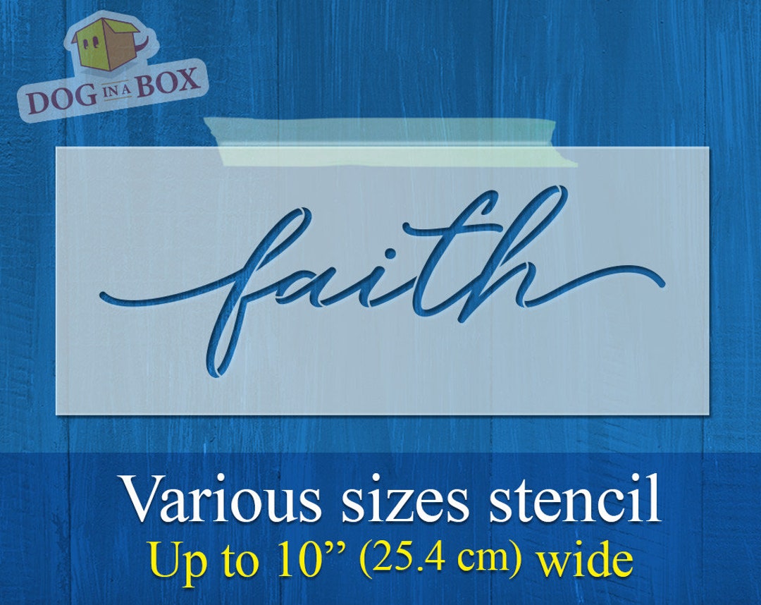 Faith Stencil: Reusable Mylar for Wood Signs, Walls, Fabrics - Etsy