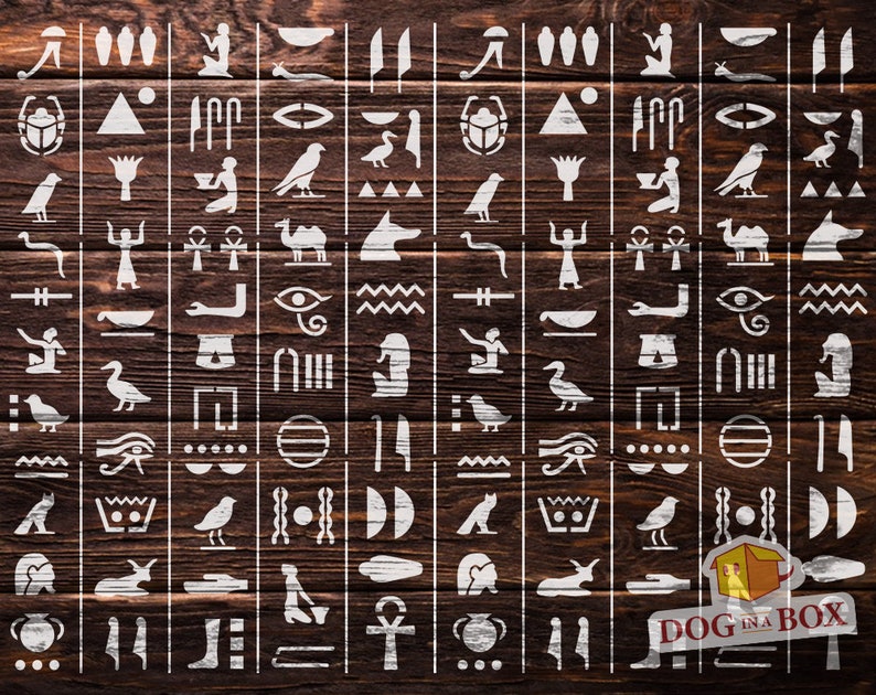 Hieroglyphs Stencil N.3 Egyptian Stencil Egypt Wall - Etsy Denmark