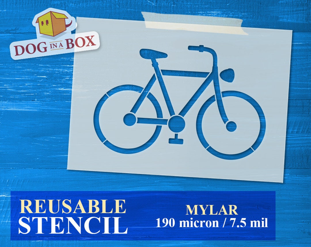 Bicycle Stencil N.2 - Man's Bike Stencil, Cyclist Stencil, Biker ...