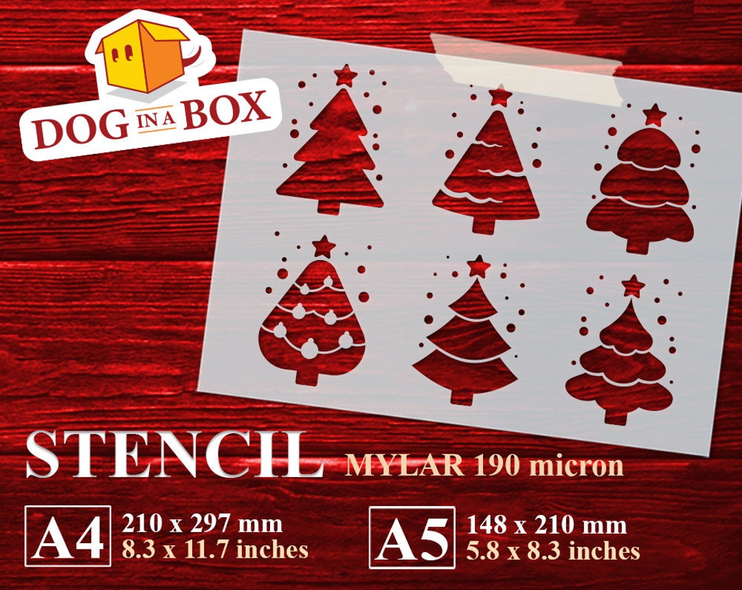 Christmas Trees Stencil Set, Christmas Decor for Windows, Christmas ...