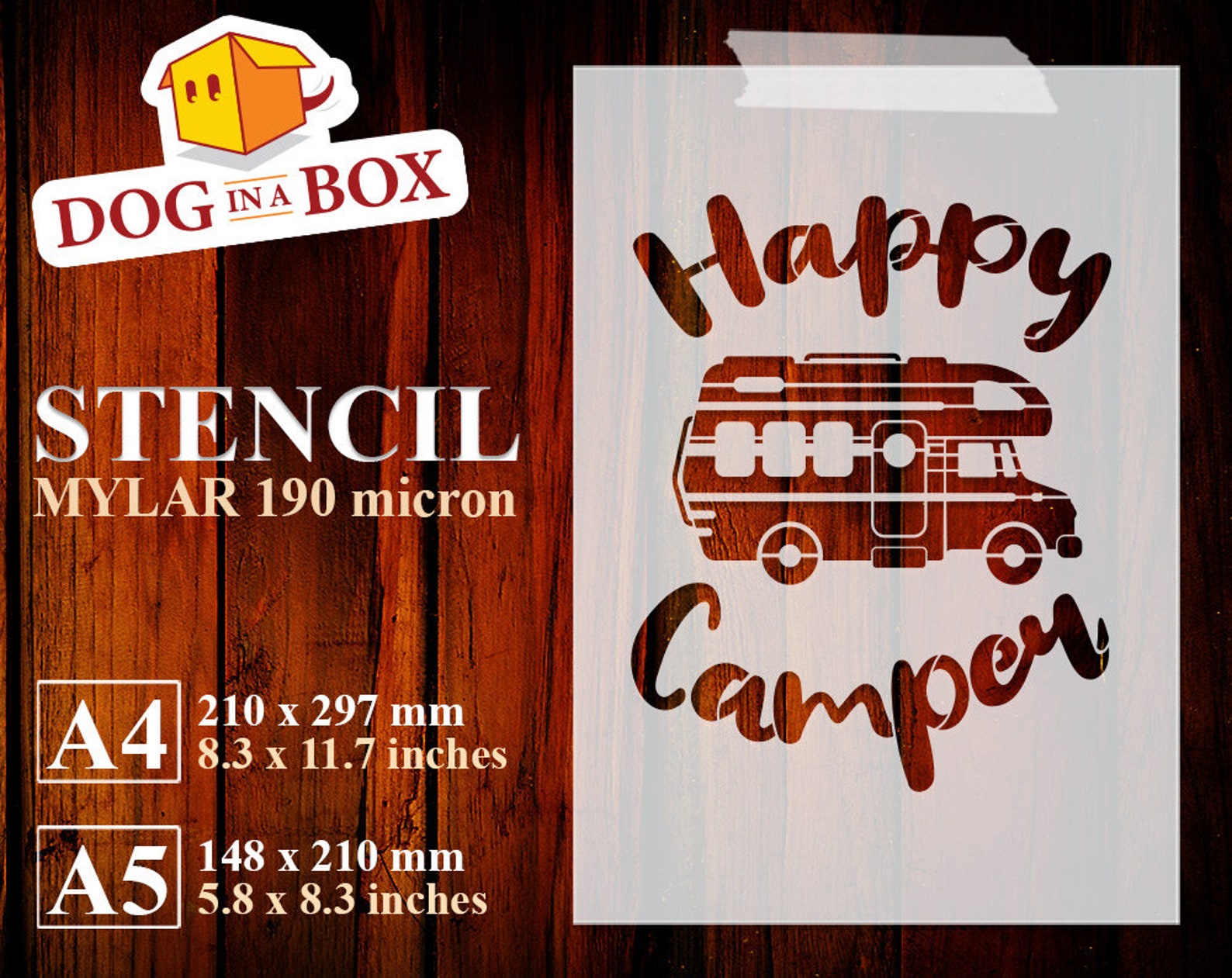 Happy Camper Stencil N.4 Camping Stencil Stencil for Wood - Etsy