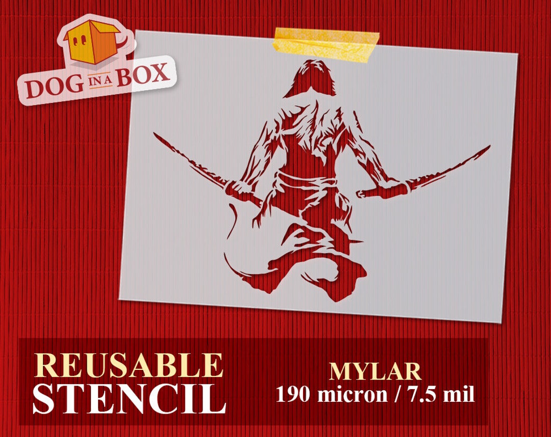 Samurai Warrior Stencil N.2: Reusable Japanese Stencil for Painting on ...