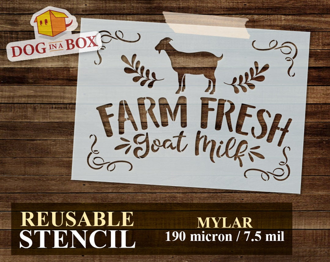 Farm Fresh Goat Milk Stencil N.2: Reusable Mylar Stencil for Wood Signs ...