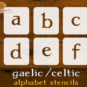 Celtic Alphabet Stencils Font N.3: Reusable Lowercase Letters, Gaelic ...