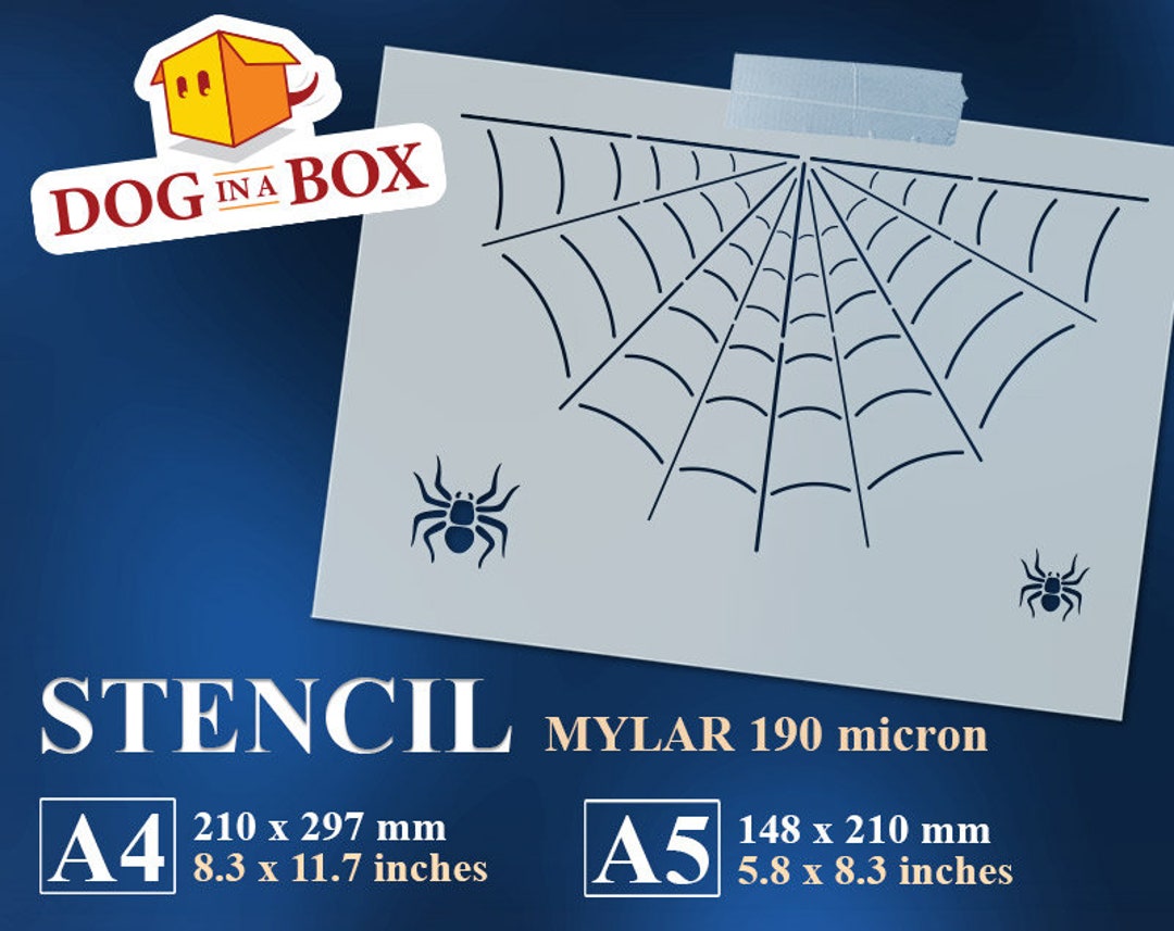 Spider Web Stencil N.1 - Reusable Spiders Stencil, Halloween Stencil ...