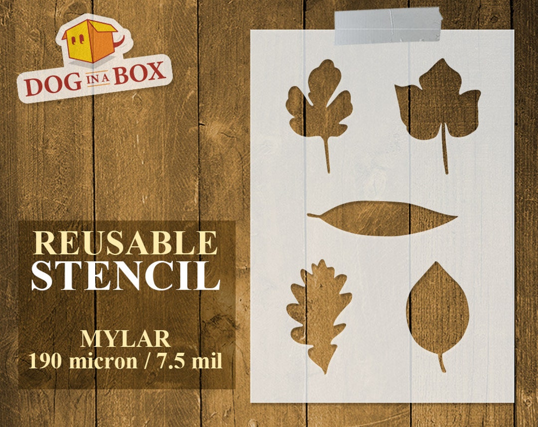 Leaves Stencil Set N.1 - Reusable Stencil With Five Different Leaves ...