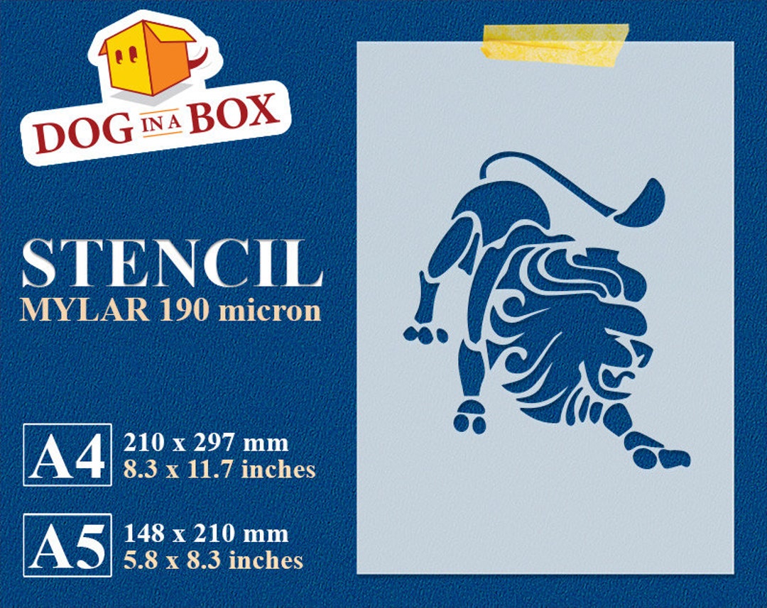 Leo Zodiac Stencil: Tribal Lion Design, Reusable Mylar - Etsy