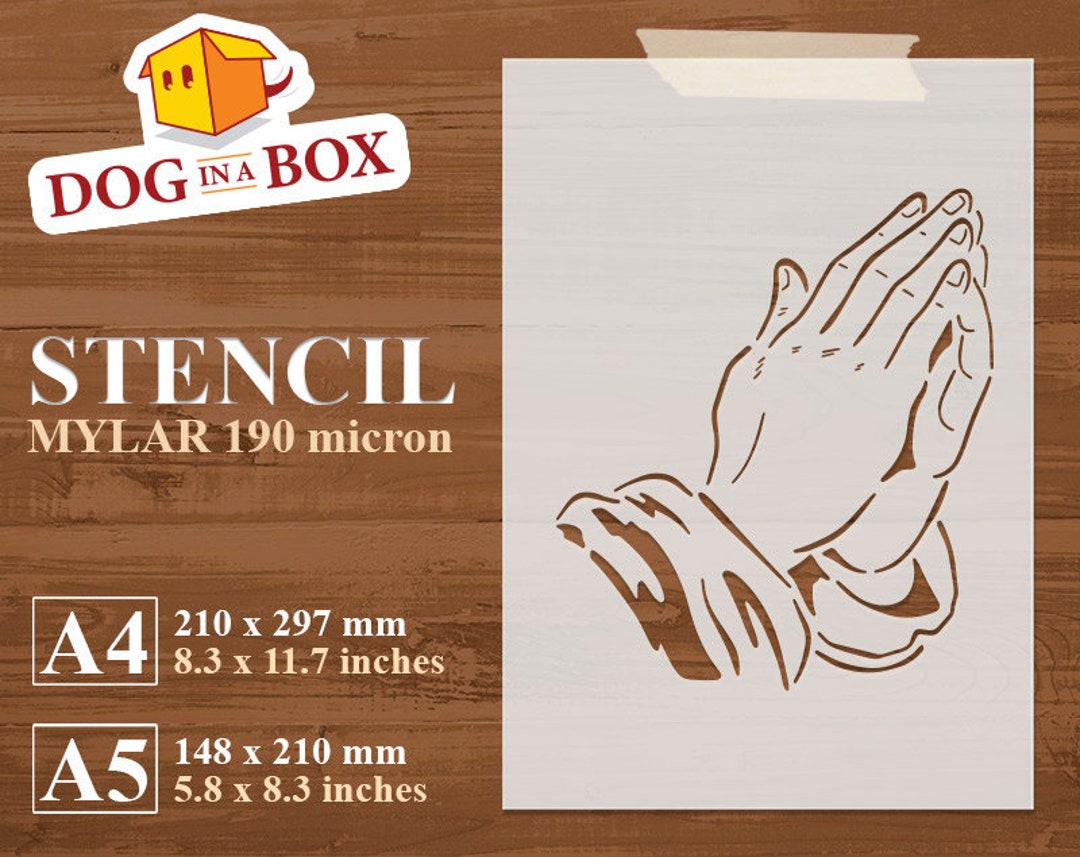 Praying Hands Stencil: Reusable Christian Stencil for Painting on Walls ...