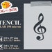 Treble Clef Stencil N.1 - Reusable Music Stencil, Musical Notes Stencil ...
