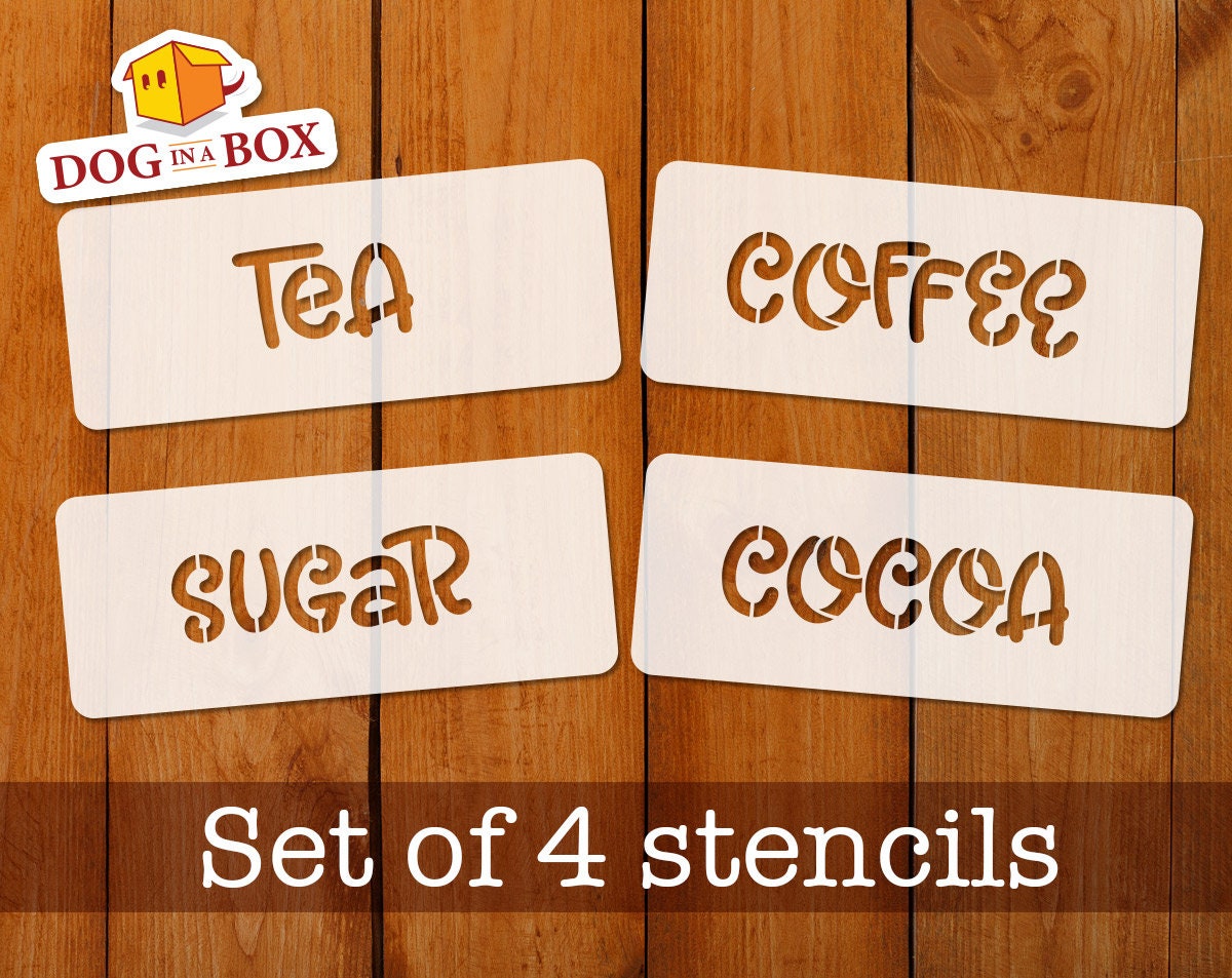Tea Coffee Sugar Cocoa Stencils SET of 4 design N.1 Tea - Etsy