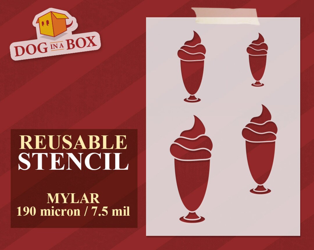 Milkshake Stencil Set N.1 - Reusable Stencil With a Milkshake in ...