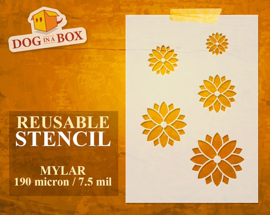 Flowers Stencil Set N.8 - Reusable Stencil With a Flower in Various ...