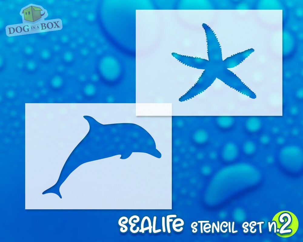 Sealife Stencils Set N.2 6 Different Sea Life Stencils. - Etsy