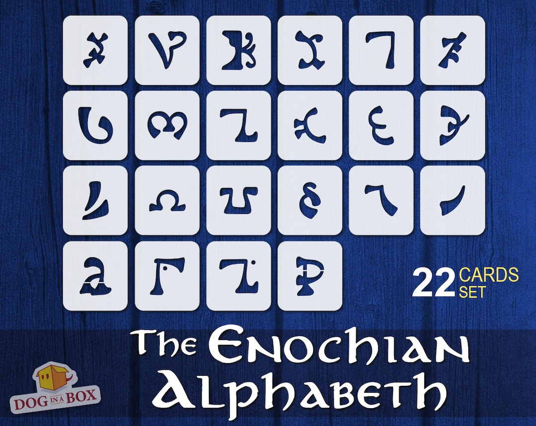 Enochian Alphabet Stencils Cards Set 22 Individual and Reusable Letters of the Angelic Alphabet ...