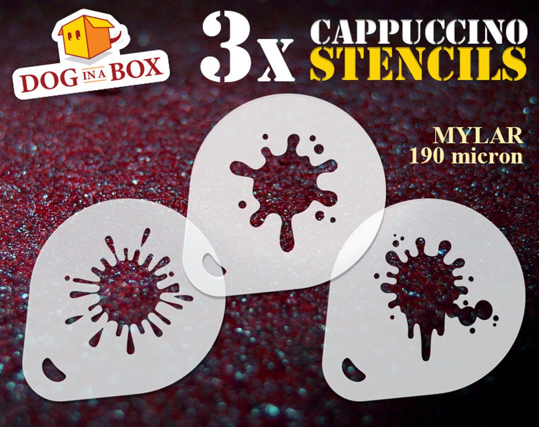 Paint Splat Stencils Set, 3 Coffee Stencil, Ink Splat Stencil, Paint ...