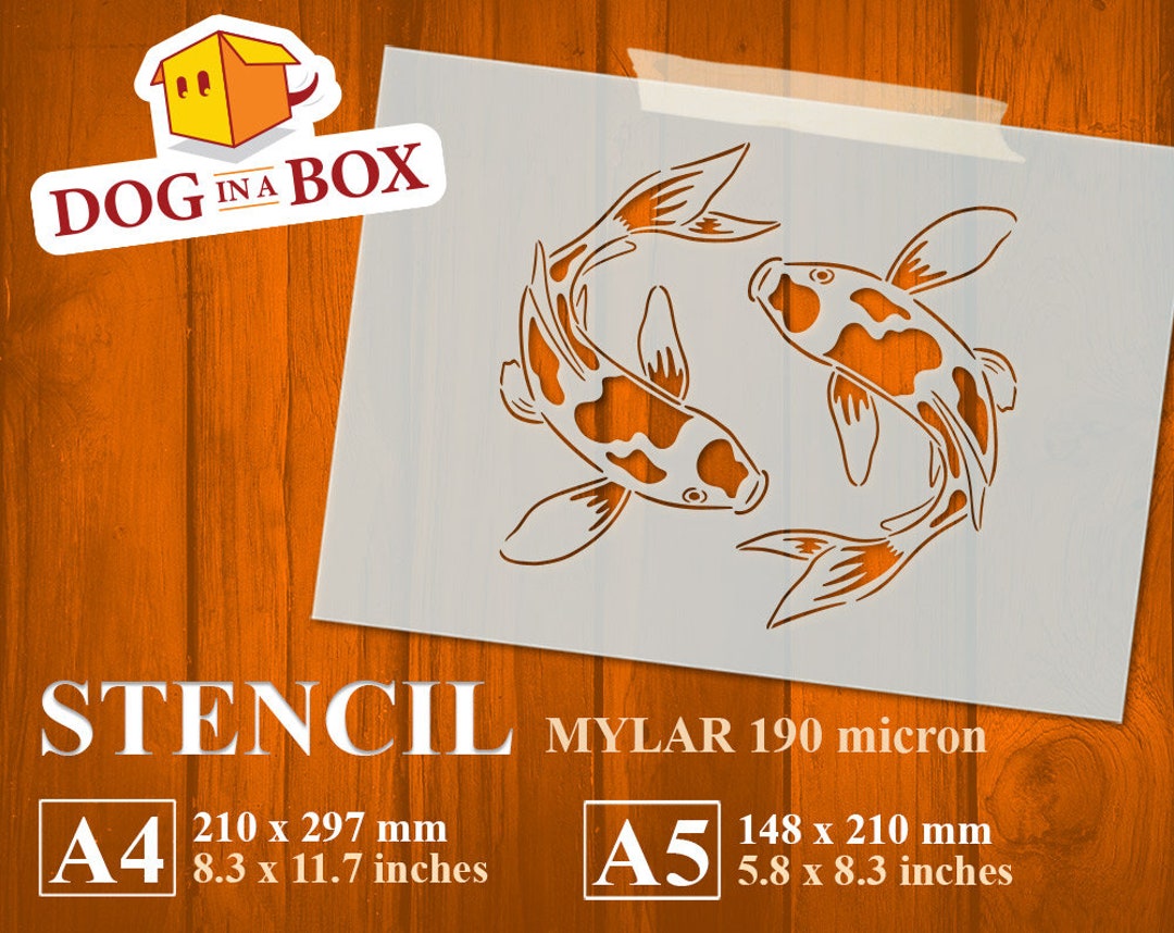 Koi Stencil N.1: Reusable Japanese Fish Stencil for Painting on Wall ...