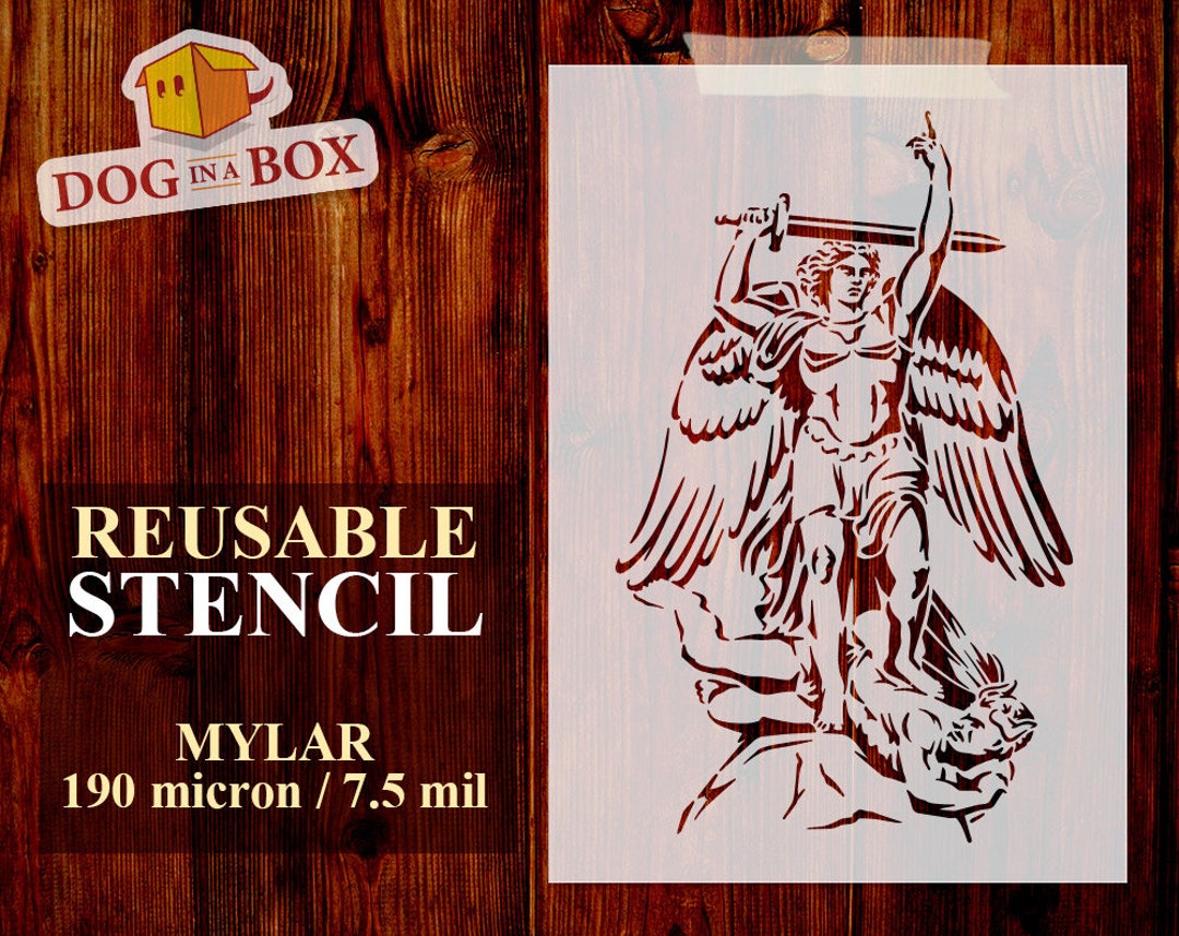 Saint Michael Stencil N.4: Reusable Archangel Stencil for Painting on ...