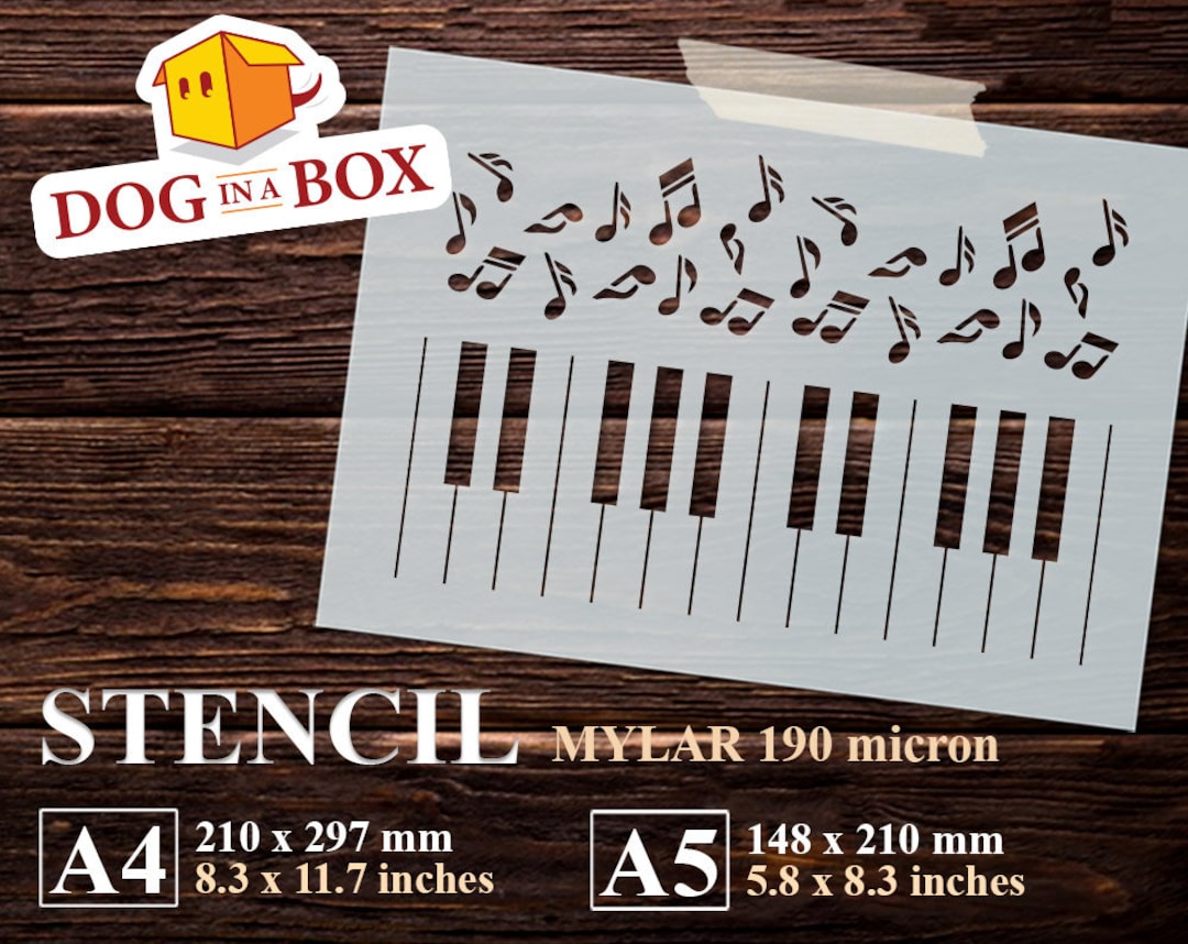 Piano Keyboard Stencil N.1 - Reusable Musical Notes Stencil, Music ...
