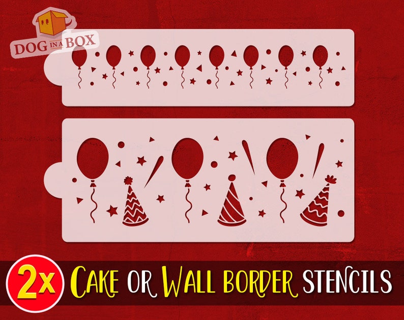 Cake Border Stencil Birthday N.1 Nursery Wall Border - Etsy