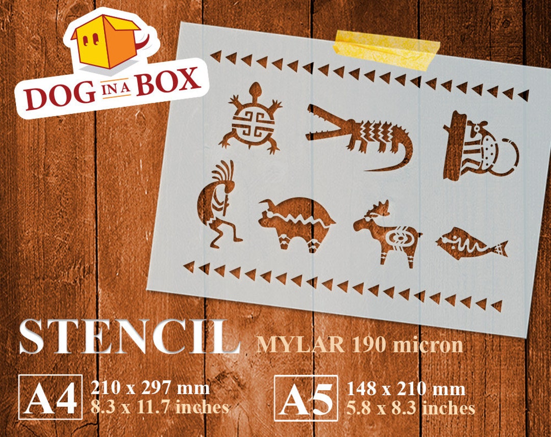 Kokopelli Stencil N.3 - Reusable Cave Stencil, Ancient Stencil, Indians ...