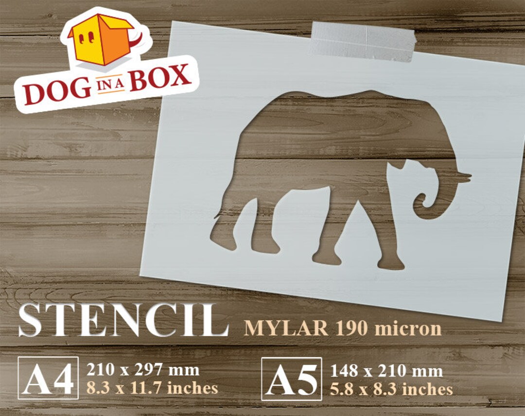 Elephant Stencil N.1, Safari Stencil, African Stencil, Nature Stencil ...