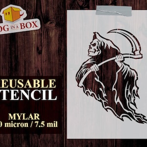 Grim Reaper Stencil N.3 - Reusable Death Stencil for Wood Signs, Walls ...