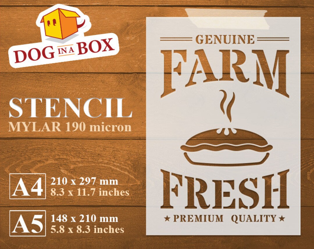 Farm Fresh Pies Stencil: Reusable Stencil for Painting on Wall, Fabrics ...