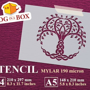 Celtic Tree Stencil N.5, Tree Stencil, Norse Stencil, Tree of Life ...