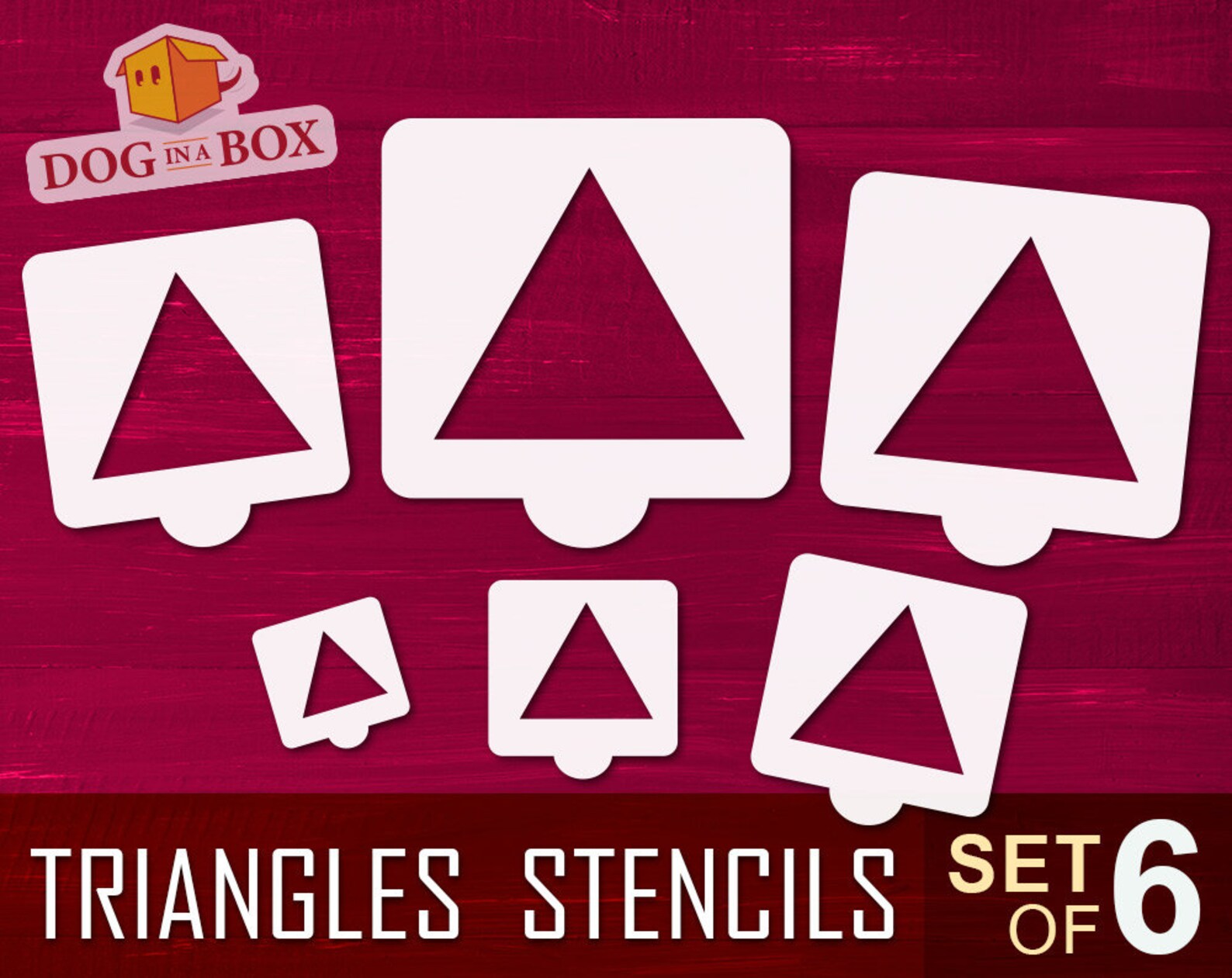 Triangles Stencils Set of 6 Different Sizes Reusable Stencils. Triangle ...