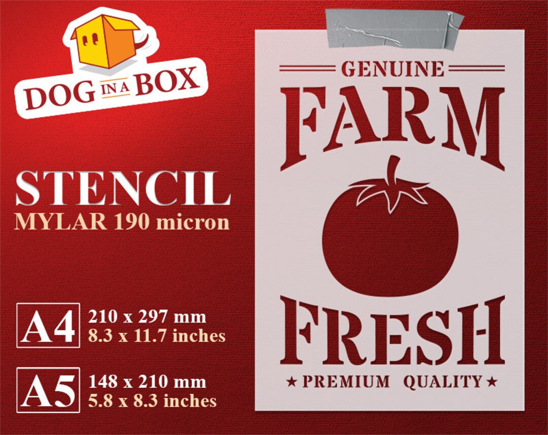 Farm Fresh Tomatoes Stencil N.1 - Farm Stencil, Vegetables Stencil ...
