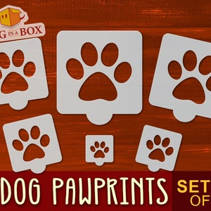 Dog Pawprints Stencils - Set of 6 Different Sizes Reusable Stencils ...