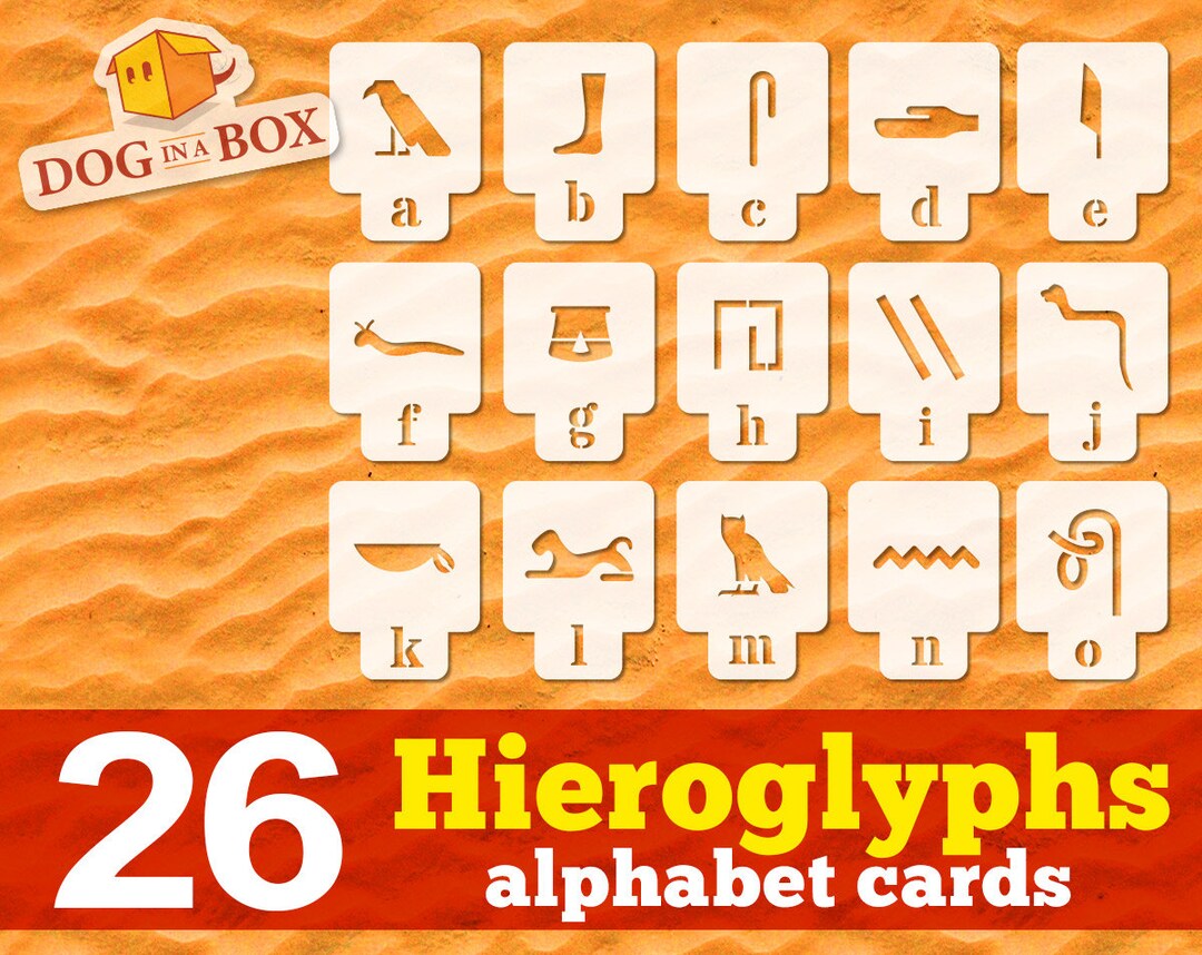 Hieroglyphs Alphabet Stencils: 26 Reusable Egyptian Stencils for ...