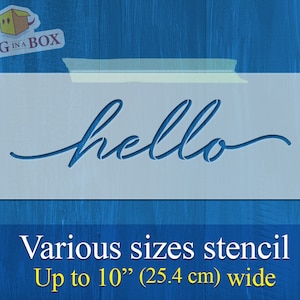 Hello Stencil - Reusable Stencil for Wood Signs, Fabrics and Walls ...