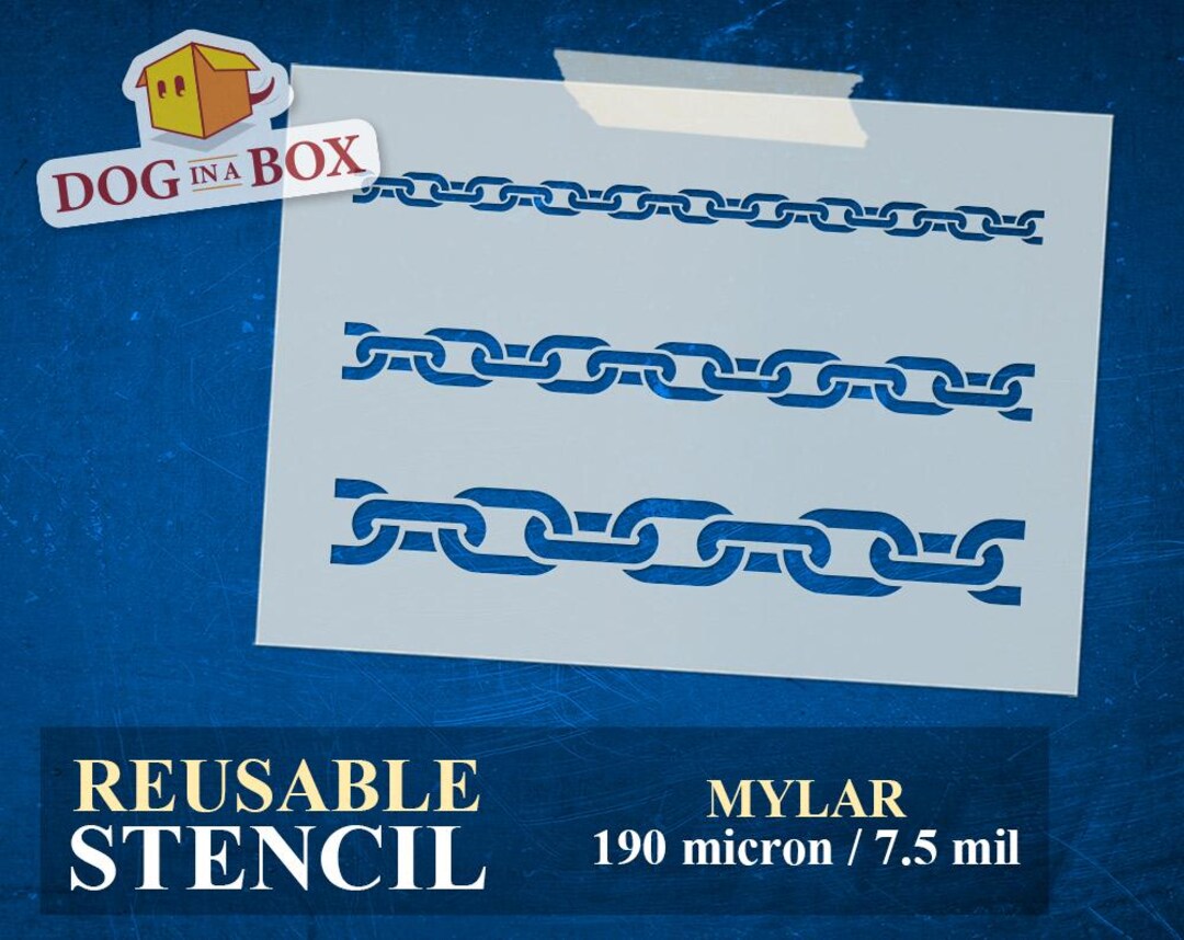 Chains Stencil N.5 - Reusable Chains Seamless Pattern Stencil. Three ...
